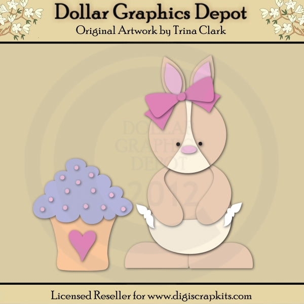 Baby Shower Bunny 2 - Cutting Files – Digital Craft Supplies