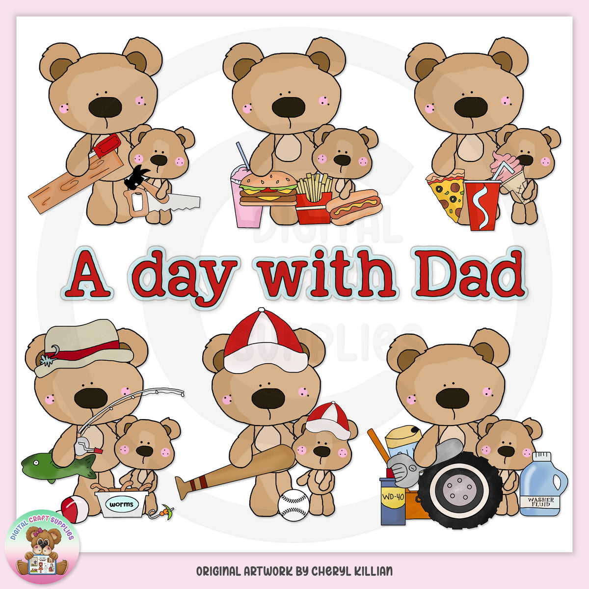 A Day With Dad - Clip Art – Digital Craft Supplies