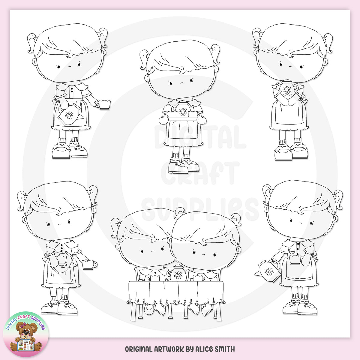 Anastasia - Teatime - Digital Stamps – Digital Craft Supplies