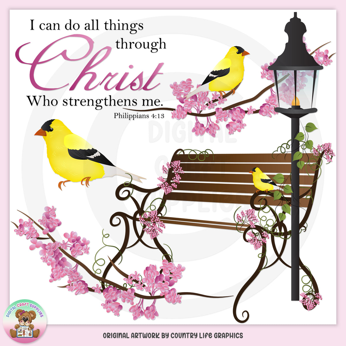 Christ Strengthens Me - Clip Art – Digital Craft Supplies