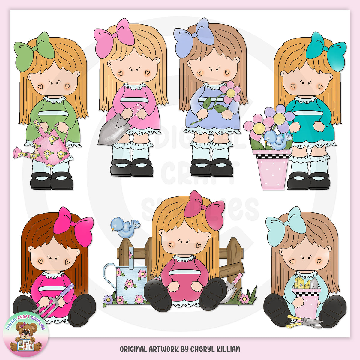 Kayla - Lil' Gardener - Clip Art - DCS Exclusive – Digital Craft Supplies