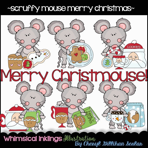 Scruffy Mouse...Merry Christmas – Digital Craft Supplies
