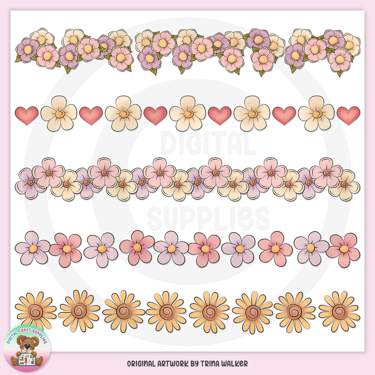 Spring Borders 1 - Clip Art – Digital Craft Supplies