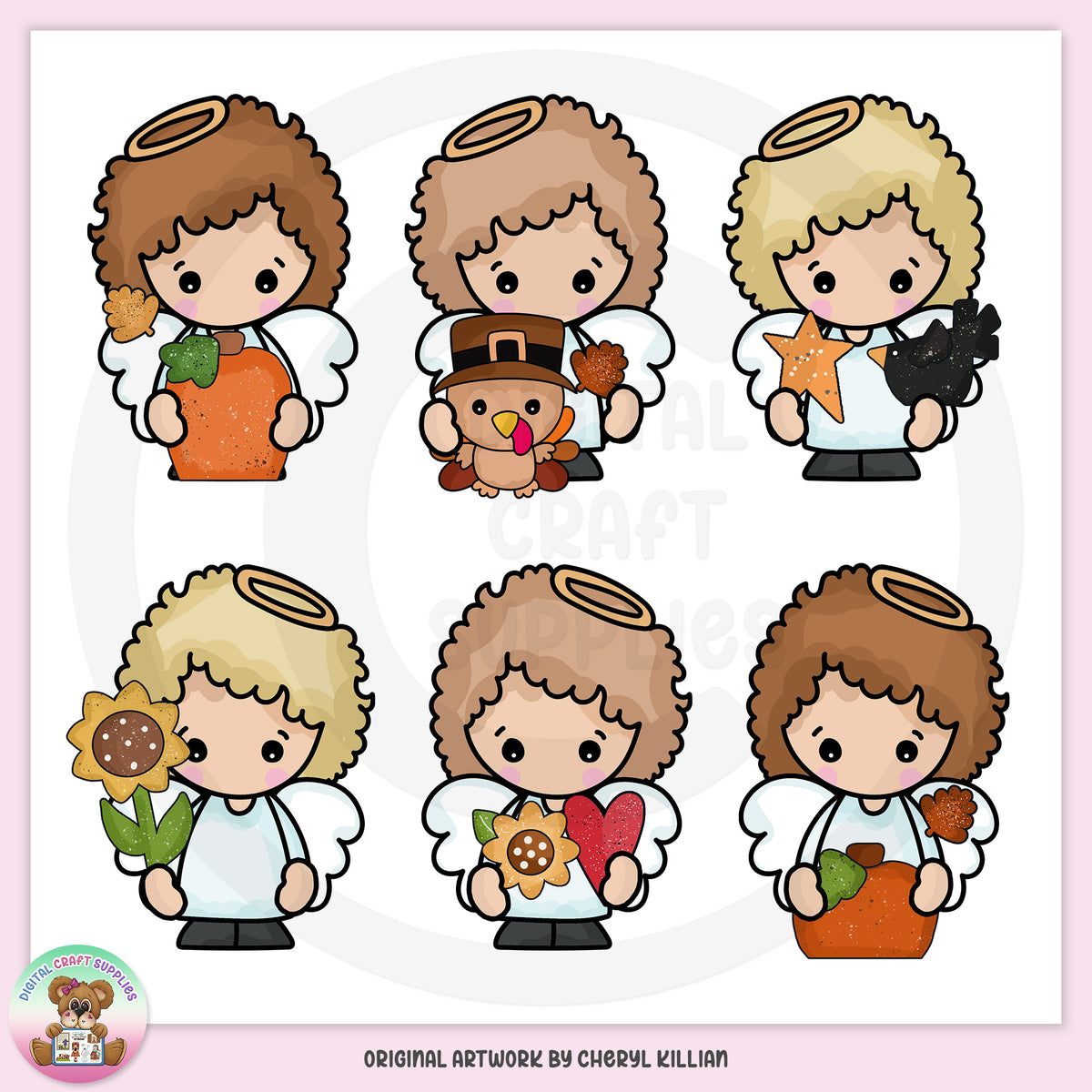 Tiny Fall Angels - Clip Art - DCS Exclusive – Digital Craft Supplies