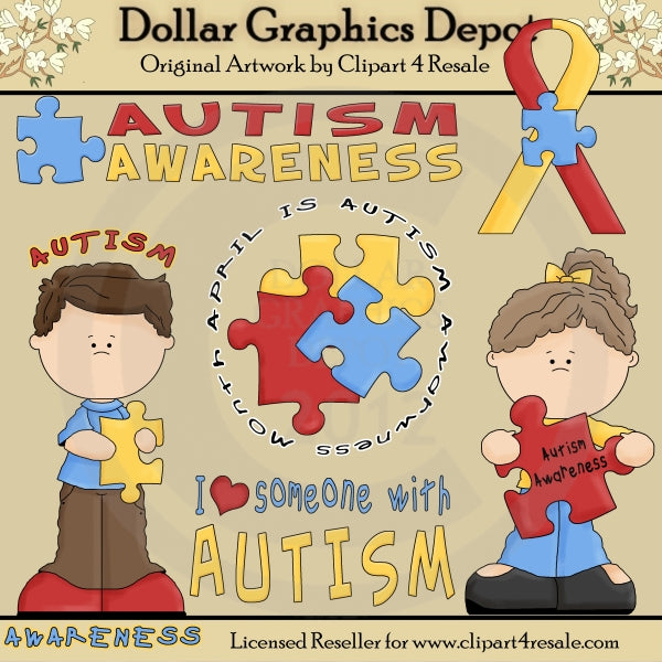 Autism Awareness - Clip Art – Digital Craft Supplies