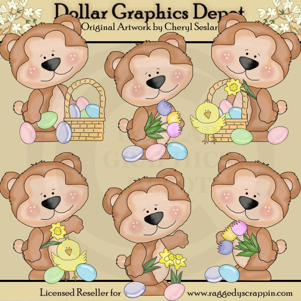 Cutie Bear - Easter - Clip Art – Digital Craft Supplies
