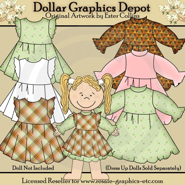 Dress Up Doll Clothes 2 - Clip Art – Digital Craft Supplies