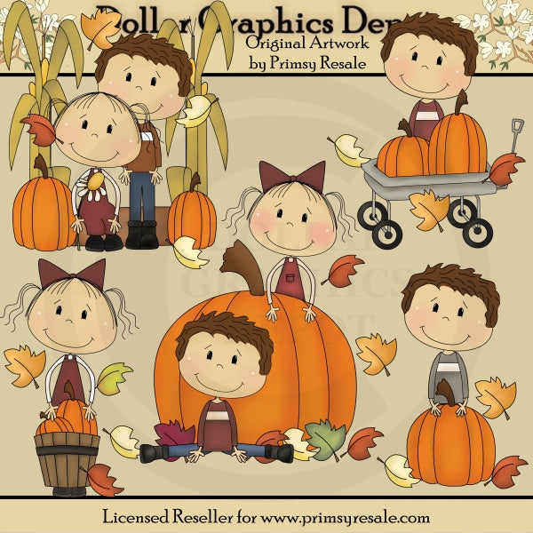 Fall Lolly and Landon - Clip Art – Digital Craft Supplies