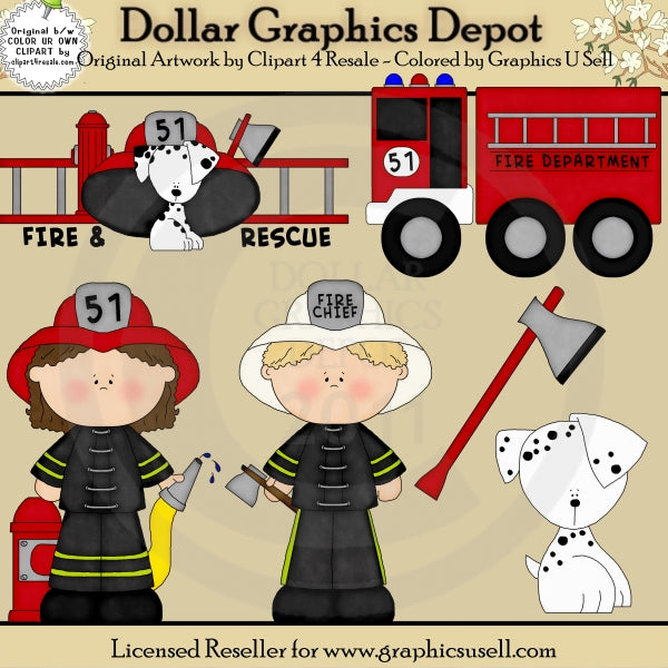 Firefighters - Clip Art – Digital Craft Supplies