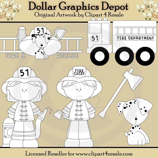 Firefighters - Digital Stamps – Digital Craft Supplies