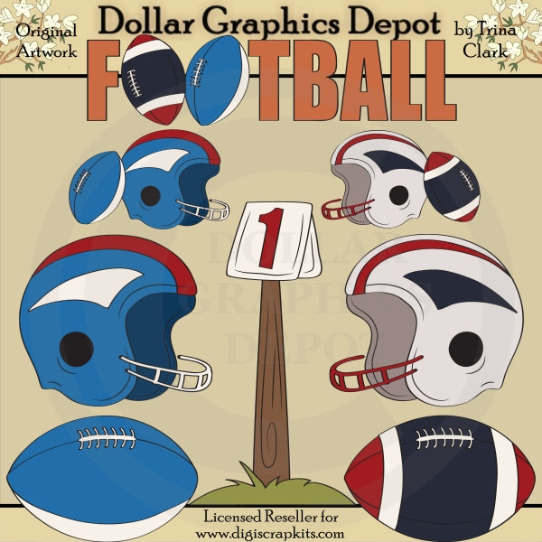 Football 1 - Clip Art – Digital Craft Supplies