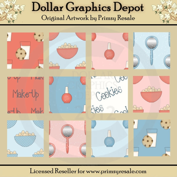 Girls Slumber Party Backgrounds – Digital Craft Supplies