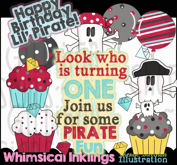Happy Birthday Little Pirate...Graphic Collection – Digital Craft Supplies