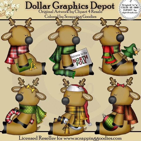 Holiday Reindeer - Clip Art – Digital Craft Supplies