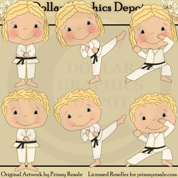 Karate Kids 1 - Clip Art – Digital Craft Supplies