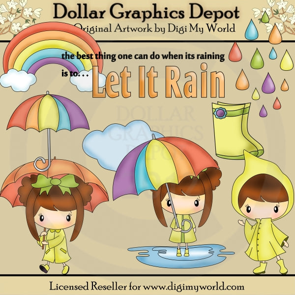 Let It Rain - Clip Art – Digital Craft Supplies