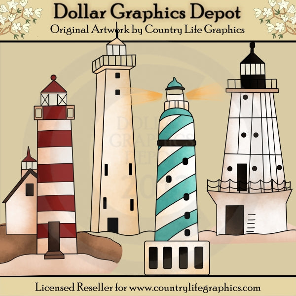 Lighthouses - Clip Art – Digital Craft Supplies
