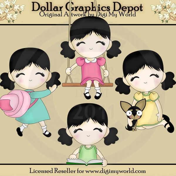 Little Asian Girl - Clip Art – Digital Craft Supplies