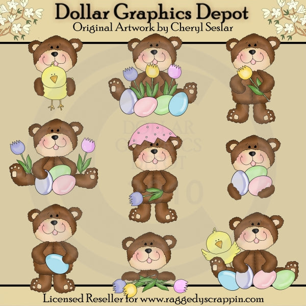 Little Easter Bears 2 - Clip Art - DCS Exclusive – Digital Craft Supplies