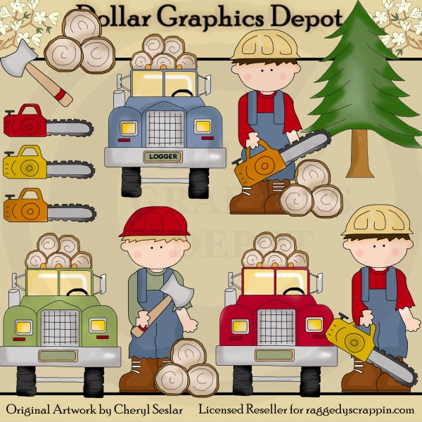 Little Mites - Loggers - Clip Art – Digital Craft Supplies