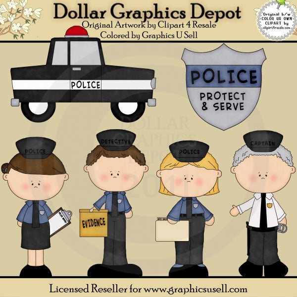Police Officers - Clip Art – Digital Craft Supplies