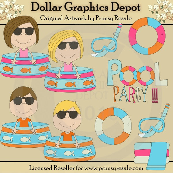 Pool Party - Clip Art – Digital Craft Supplies