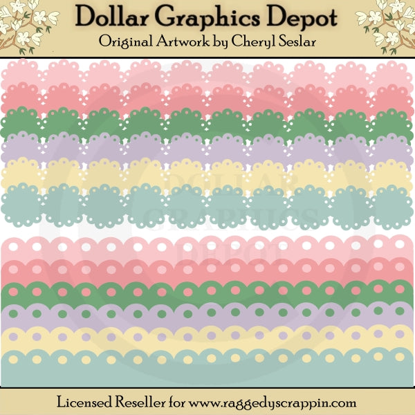 Pretty Pastel Borders – Digital Craft Supplies