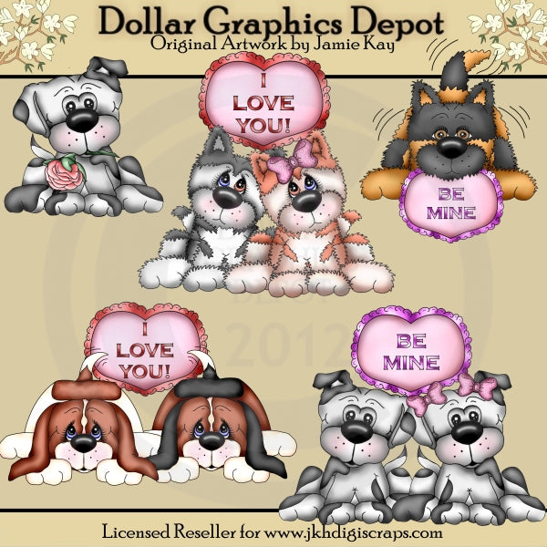 Puppy Love - Clip Art – Digital Craft Supplies
