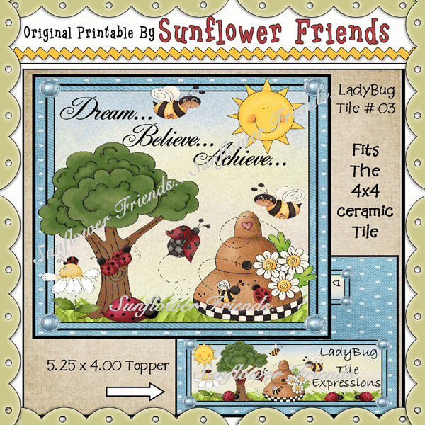 LadyBugs & Bees 4x4 Tile Expression Set_03 – Digital Craft Supplies