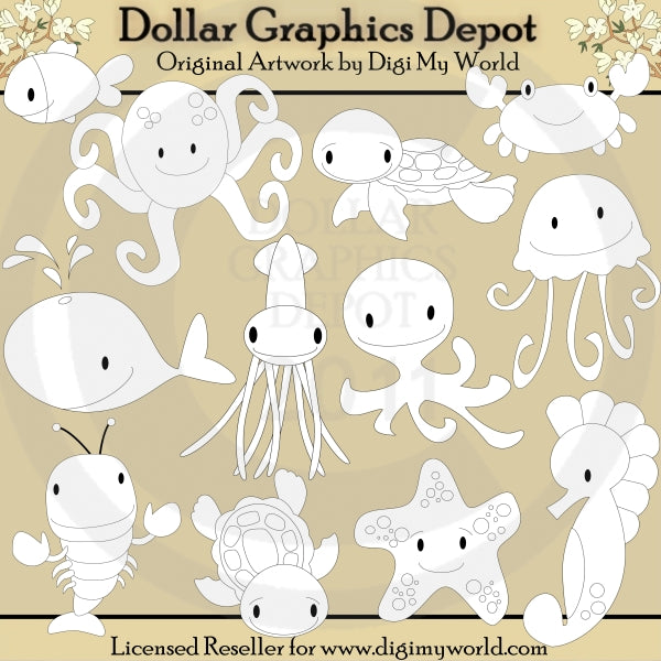 Sea Life - Digital Stamps – Digital Craft Supplies