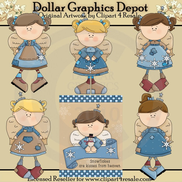 Snow Angels - Clip Art – Digital Craft Supplies