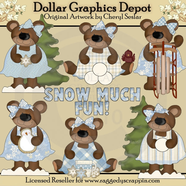 Snow Much Fun Bears - Clip Art - *DCS Exclusive* – Digital Craft Supplies