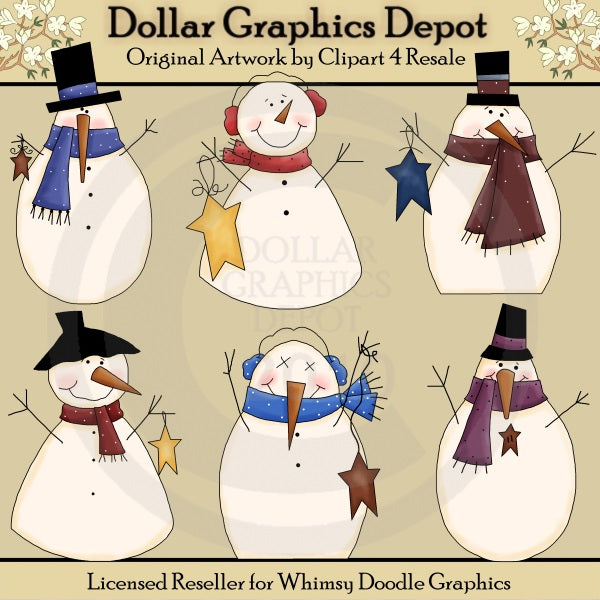 Snowmen - Clip Art – Digital Craft Supplies