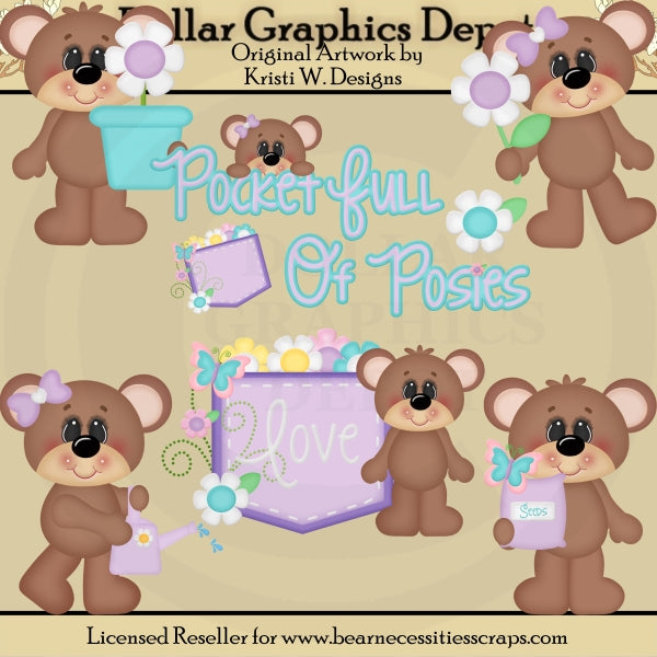 Spring Bears 1 - Clip Art - *DCS Exclusive* – Digital Craft Supplies