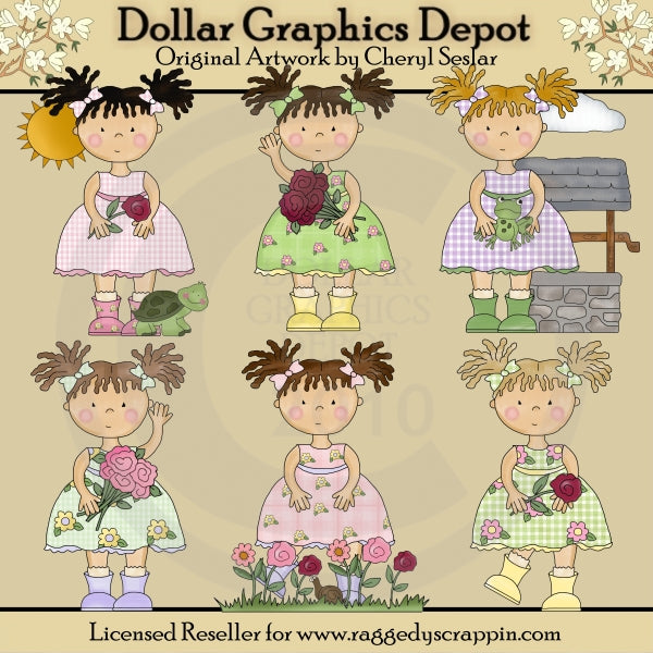 Spring Day Girls - Clip Art - *DCS Exclusive* – Digital Craft Supplies