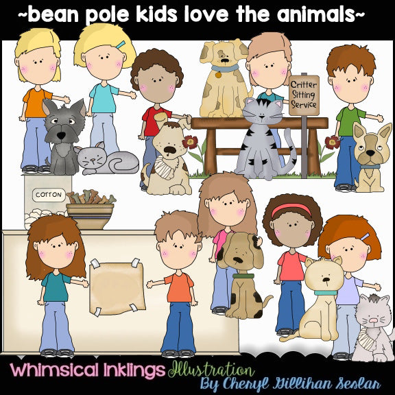 Bean Pole Kids Loves The Animals – Digital Craft Supplies