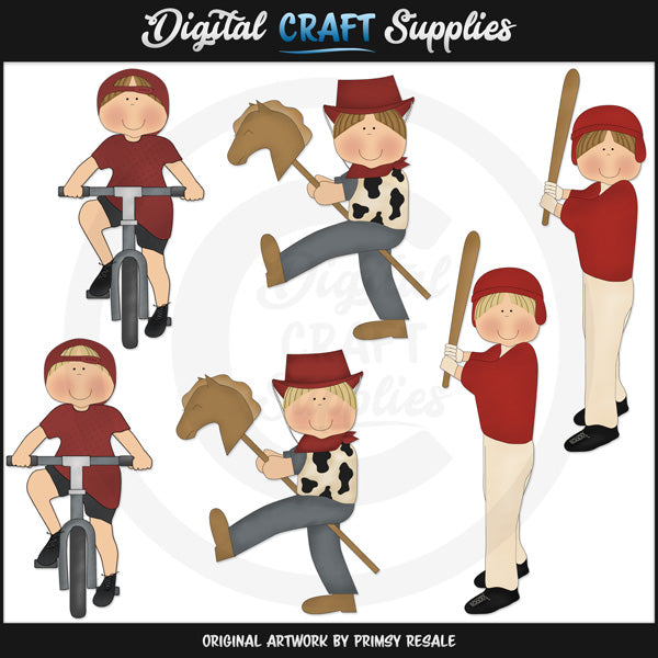 Boys Having Fun - Clip Art – Digital Craft Supplies