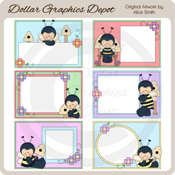 Bumble Bee Frames - Clip Art - DCS Exclusive – Digital Craft Supplies