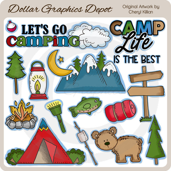 Camping Fun - Clip Art – Digital Craft Supplies
