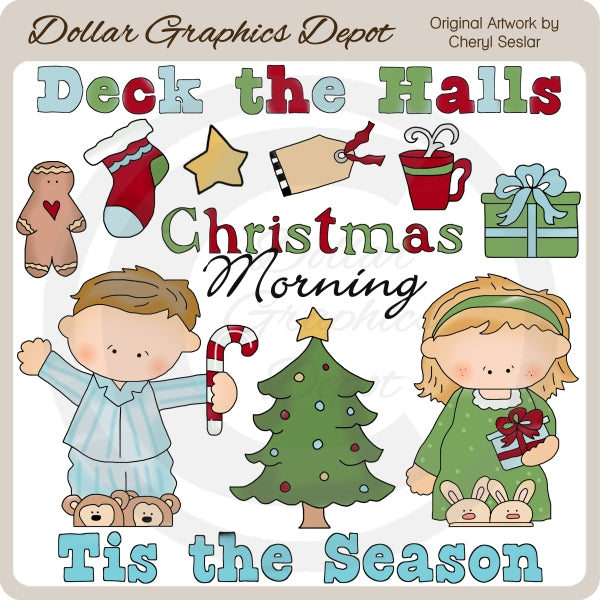 Christmas Morning 1 - Clip Art – Digital Craft Supplies