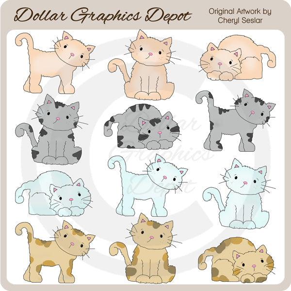 Cute Cats - Clip Art – Digital Craft Supplies