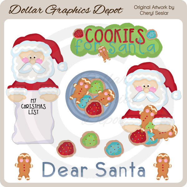 Dear Santa - Clip Art – Digital Craft Supplies
