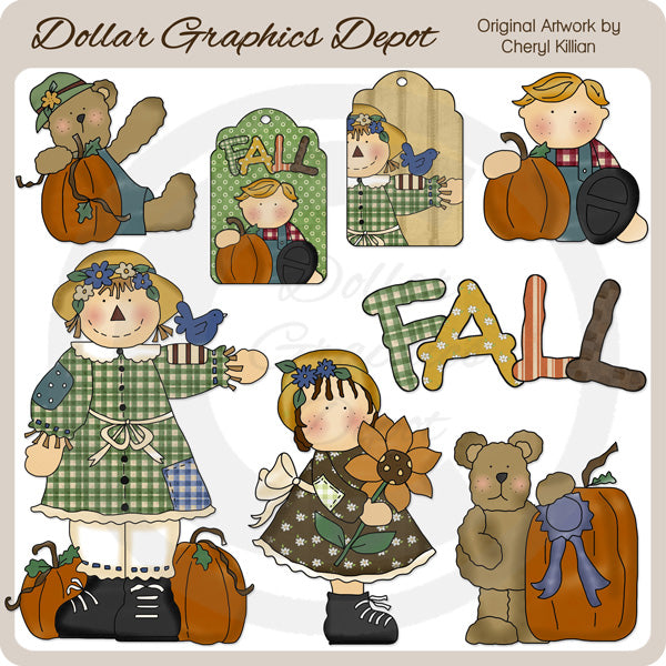 Fall Bumpkins - Clip Art – Digital Craft Supplies