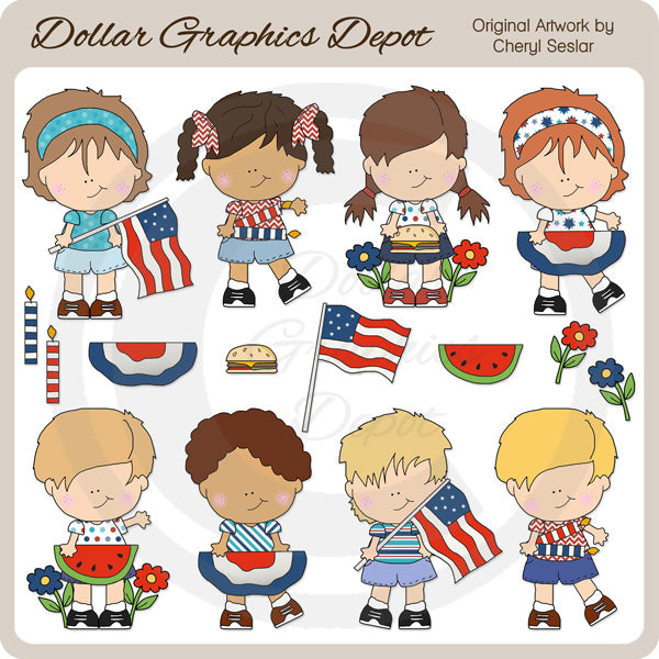 Fourth of July Fun - Clip Art – Digital Craft Supplies