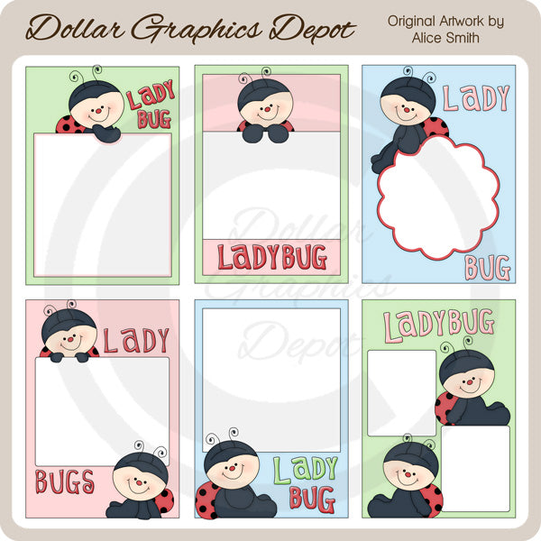 Ladybug Frames - Clip Art - *DCS Exclusive* – Digital Craft Supplies