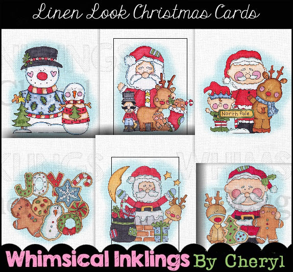 Linen Look Christmas Card Fronts – Digital Craft Supplies