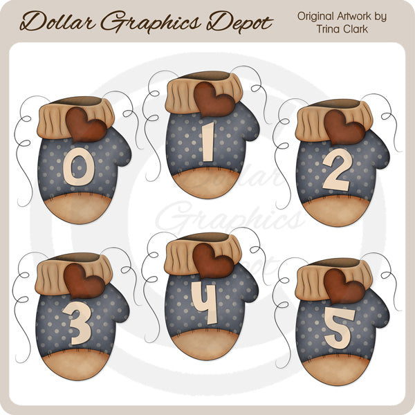 Mitten Numbers - Clip Art – Digital Craft Supplies