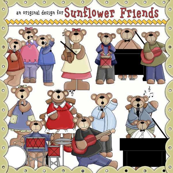 Musical Bears - Clip Art – Digital Craft Supplies