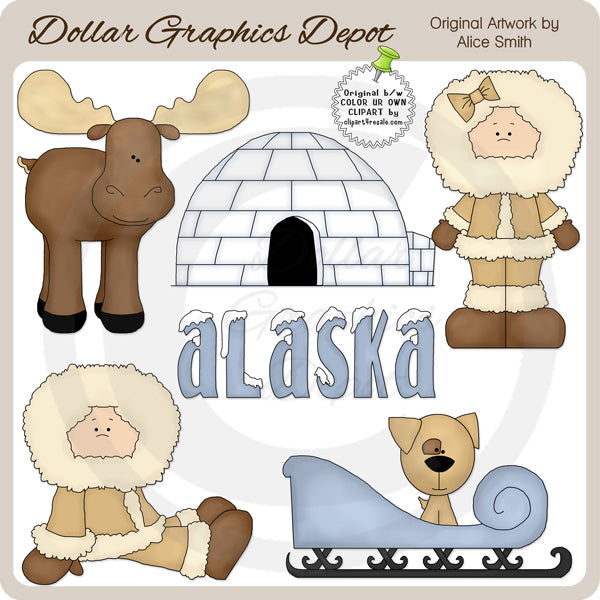 North Alaska - Clip Art – Digital Craft Supplies