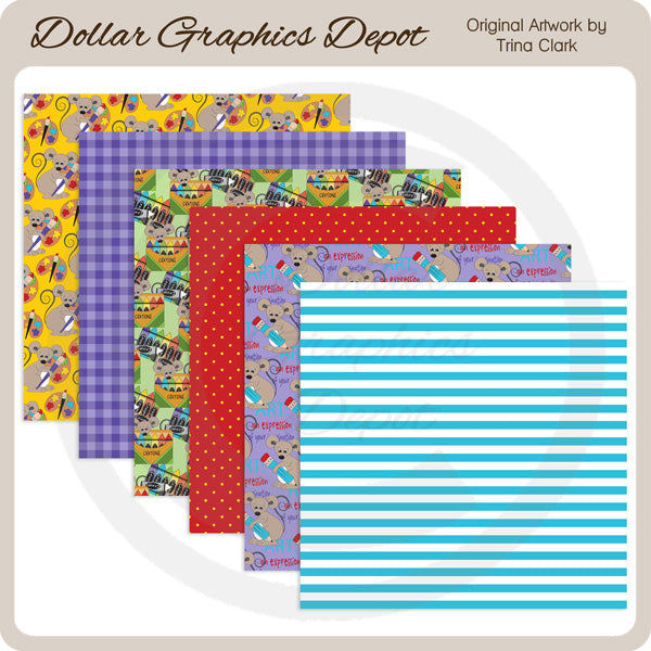 School Days - Art - Scrap Papers – Digital Craft Supplies